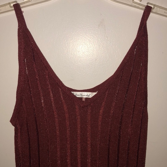 Tops | Red Ribbed Striped Body Suit | Poshmark